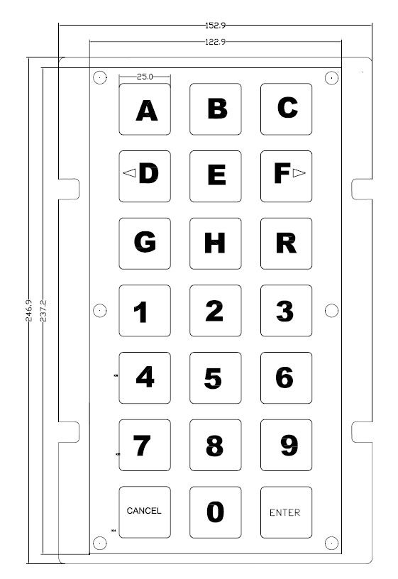 Personalized Metal Numeric Keypad 21 Keys Matrix Type Sus304 Stainless ...