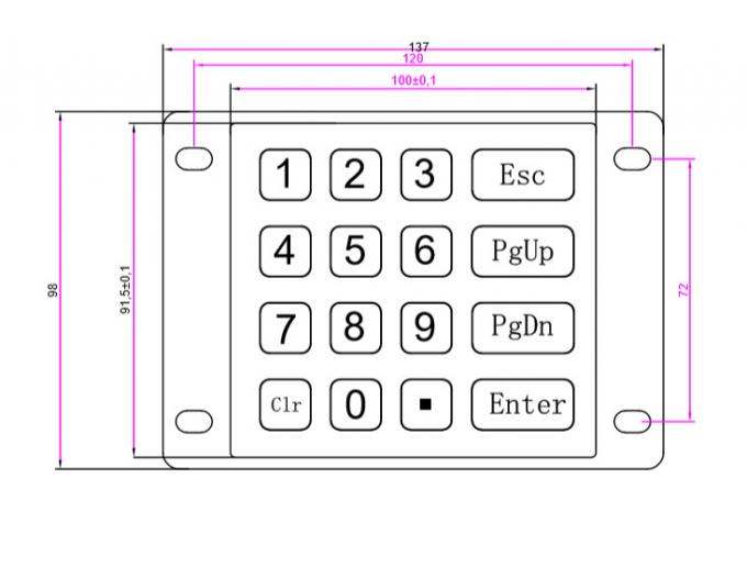 PINPAD Ip67 Waterproof Grade Backlit Numeric Keypad For Self Service ...