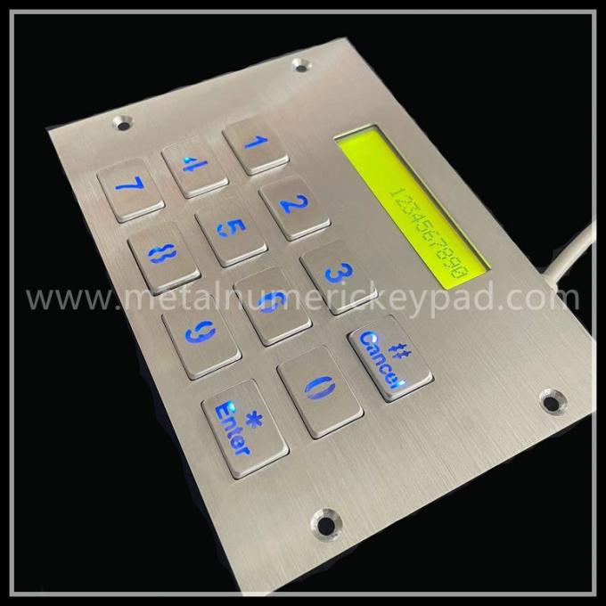 Vandal Proof 16 Button Keypad With Display For Vending Machine